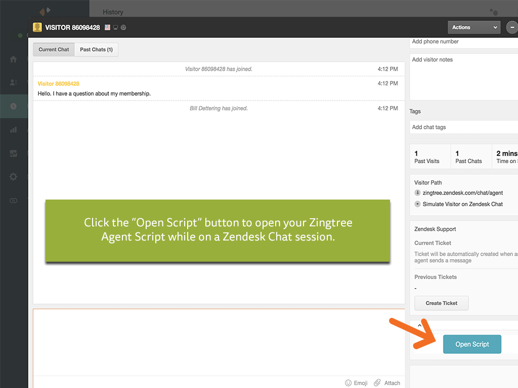 Agent Scripting App Integration with Zendesk Chat